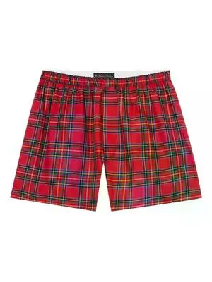 Brooks Brothers Tartan-pattern Cotton Boxer Shorts - Red