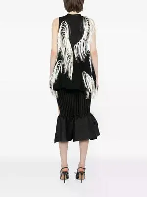 CFCL Sleeveless Top With Fringe Trim