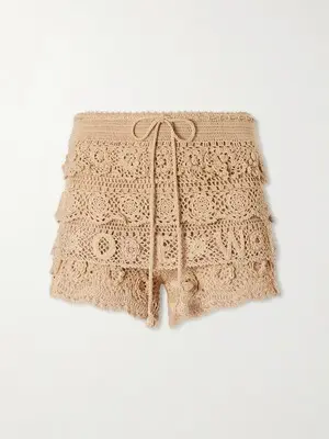 Loewe Tiered Crocheted Cotton Shorts