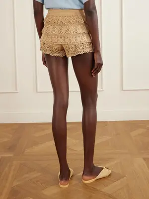 Loewe Tiered Crocheted Cotton Shorts