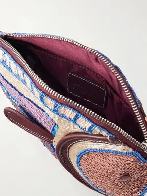Staud Pesce Beaded Leather Clutch - Multi