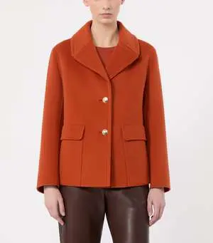 Max Mara Single-breasted Virgin Wool Jacket - Orange