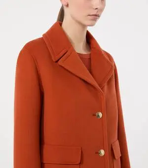 Max Mara Single-breasted Virgin Wool Jacket - Orange