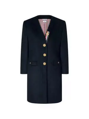Thom Browne Zibeline Cardigan Coat - Blue