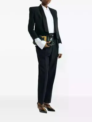 Balmain Mini Anthem Bag In Smooth Leather And Tweed