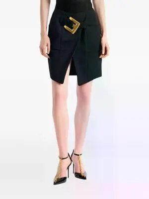 Balmain Belted Grain De Poudre Mini Skirt