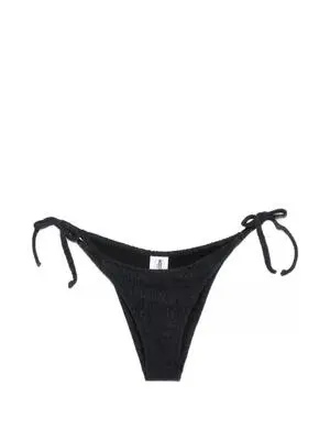 Moschino Textured Side-tie Bikini Bottoms - Black