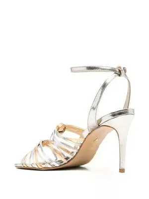 ANDREA CARRANO Metallic Multi-strap Stiletto Sandals