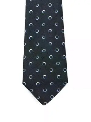 Canali Geometric Pattern Tie - Blue