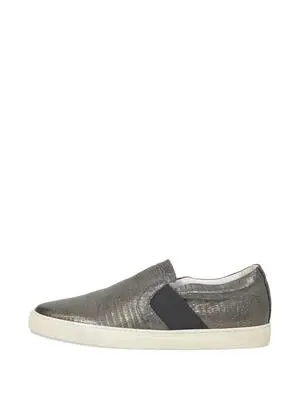 LANVIN Embossed Leather Slip-on Sneakers