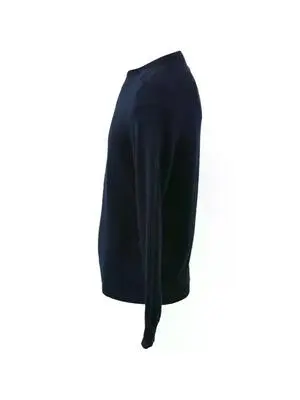 Saint Laurent Navy Wool Crew Neck Long Sleeve Sweater