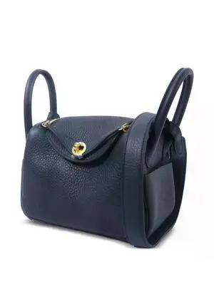 Hermès Mini Lindy Leather Shoulder Bag - Black