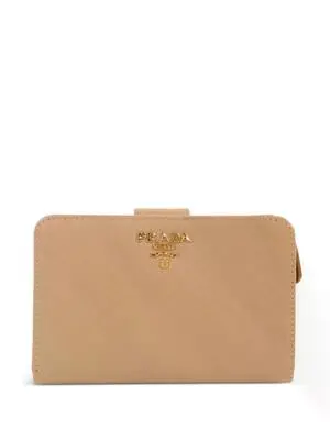 Prada Saffiano Leather Wallet - Neutrals