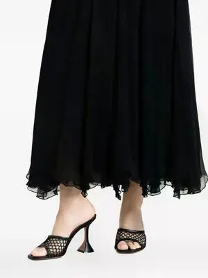 Amina Muaddi Lupita Mesh Mules - Black
