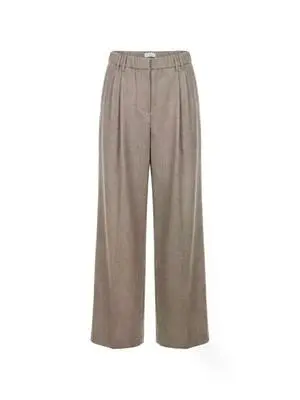 Brunello Cucinelli Pleated Wide-leg Trousers - Neutrals