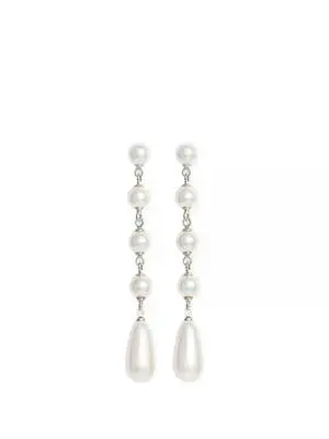 SELF-PORTRAIT Faux Pearl Drop Earrings - Silver