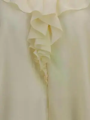 Chloé Silk Ruffled V-neck Shirt