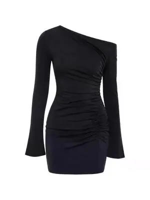 IVORY PARIS Luna Ruched Mini Dress - Black