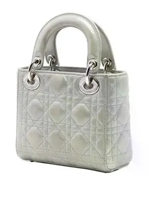 Dior Mini Iridescent Lambskin Cannage Lady Satchel
