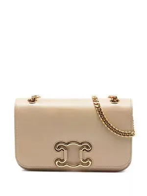 Celine Medium Calfskin Triomphe Frame Crossbody Bag - Neutrals