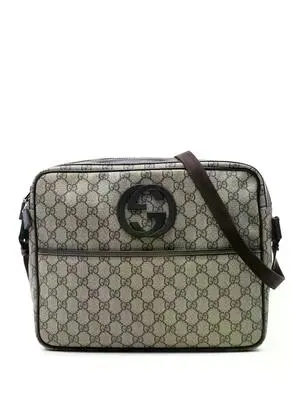 Gucci Gg Supreme Interlocking G Crossbody Bag - Neutrals