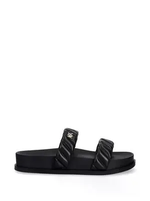 Armani Exchange Quilted Double-strap Slides - Black