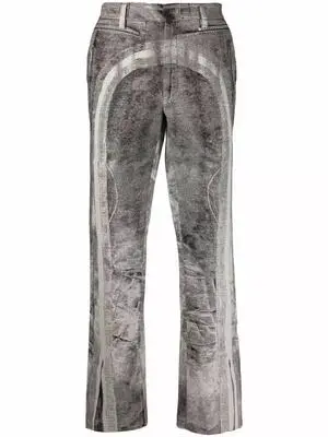 DIESEL® Trompe L'oeil Print Straight-leg Jeans - Grey