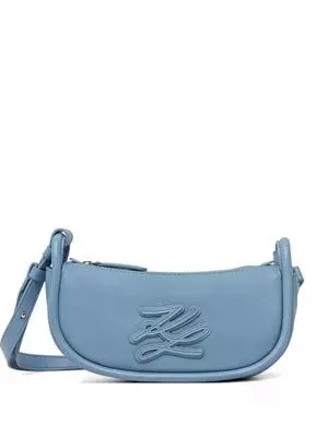Karl Lagerfeld Logo-patch Leather Crossbody Bag - Blue