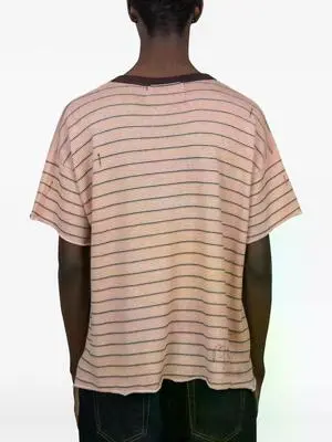 PALY Distressed-effect Striped-pattern T-shirt - Brown