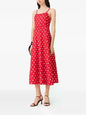 Maje Polka-dot Midi Dress - Red