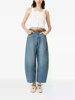Maje Lace-trimmed Pleated Top - White