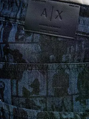 Armani Exchange Graphic Print Denim Shorts