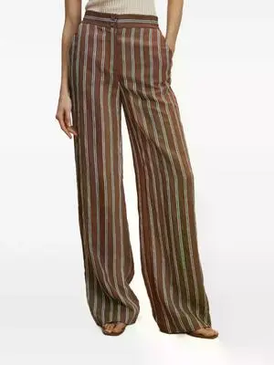 Veronica Beard Carraway Stripe-print Wide Leg Trousers