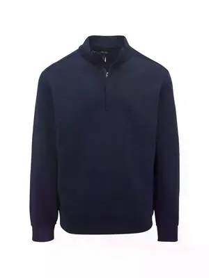 Rlx Ralph Lauren Diamond-quilted Quarter-zip Sweater - Blue