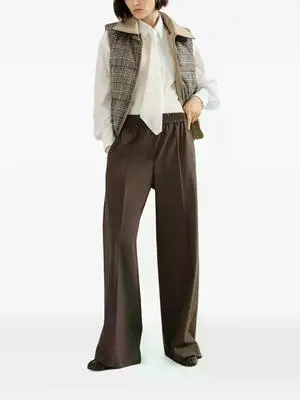 Brunello Cucinelli Tropical Luxury Wool Loose Track Trousers