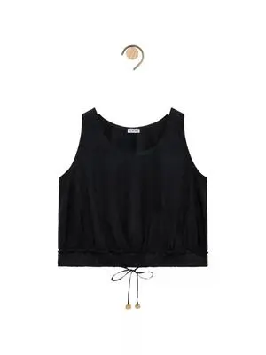 Loewe Anagram Embroidered Drawstring Tank Top - Black