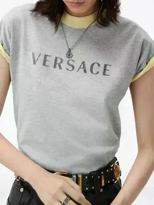 Versace Logo Print Layered Effect T-shirt