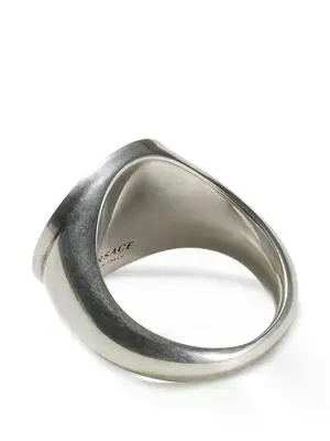 Versace Medusa Crystal Embellished Ring - Silver