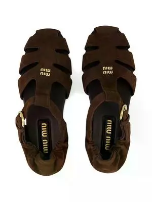 Miu Miu Fisherman Suede Flat Sandals