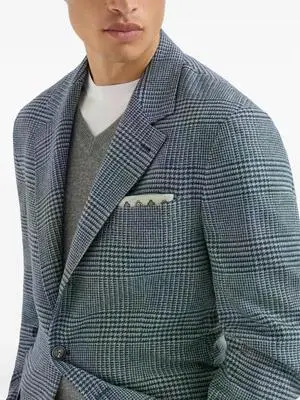 Brunello Cucinelli Silk Pocket Square With Medallion Design - Blue