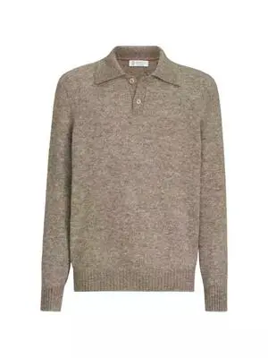 Brunello Cucinelli Alpaca, Cashmere And Wool Knit Polo