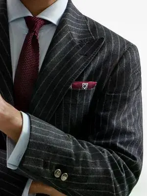 Brunello Cucinelli Silk Geometric-pattern Pocket Square - Red