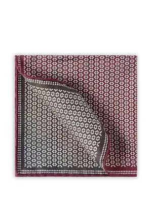 Brunello Cucinelli Silk Geometric-pattern Pocket Square - Red
