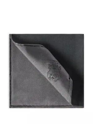 Brunello Cucinelli Logo-print Pocket Square - Grey