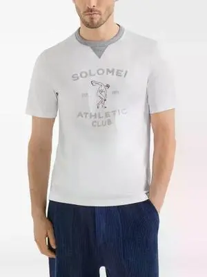 Brunello Cucinelli Cotton-jersey Crew-neck T-shirt With Print - White