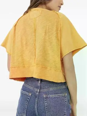 Free People V-neck Buttoned Blouse