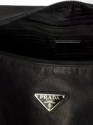 Prada Explore Leather Shoulder Bag - Black