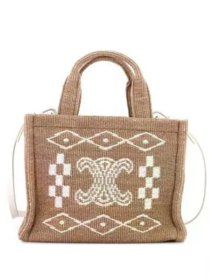 Celine Cabas Thais Printed Canvas Small Tote Bag - Brown