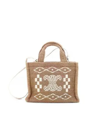 Celine Cabas Thais Printed Canvas Small Tote Bag - Brown