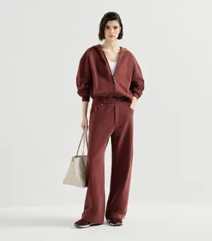 Brunello Cucinelli French Terry Relaxed Fit Sweatpants - Red